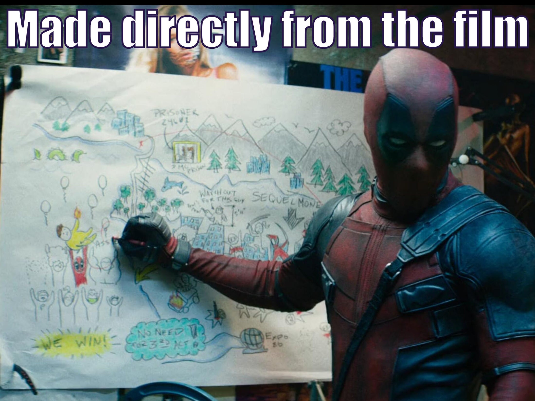 DEADPOOL BATTLE MAP Poster and drawing – TV Gifts and Love
